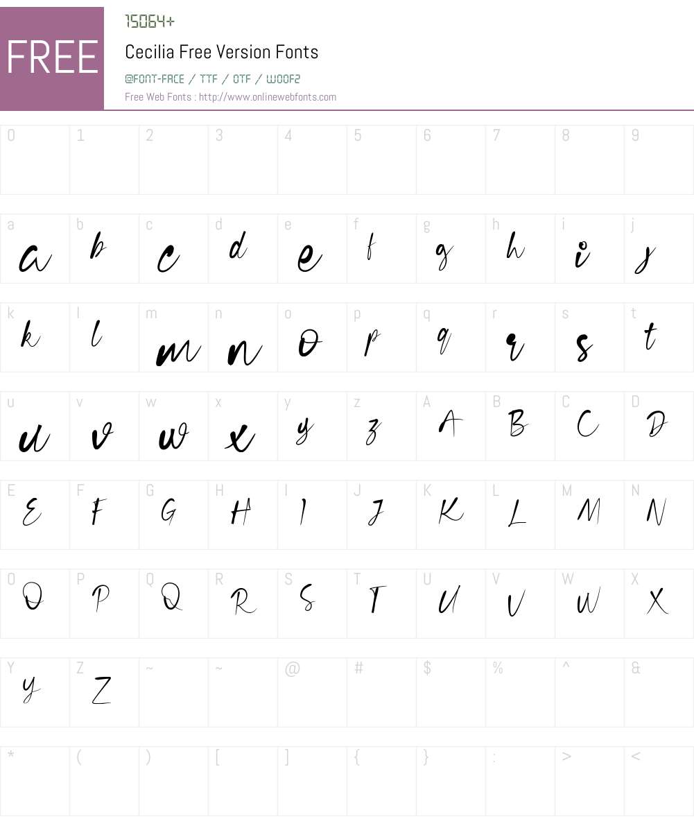 Cecilia Free Version 1.000 Fonts Free Download - OnlineWebFonts.COM
