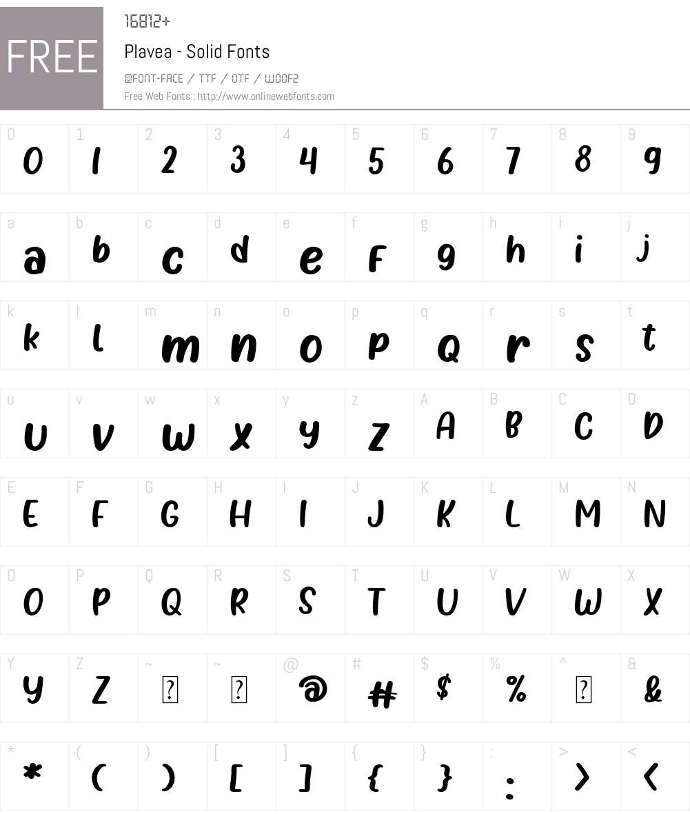 Plavea - Solid 1.00;July 20, 2020;FontCreator 11.5.0.2430 64-bit Fonts Free Download ...