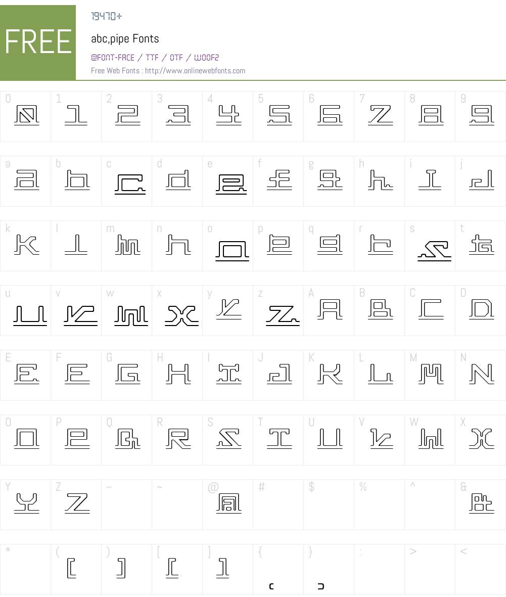 abc,pipe 1.01 Fonts Free Download - OnlineWebFonts.COM