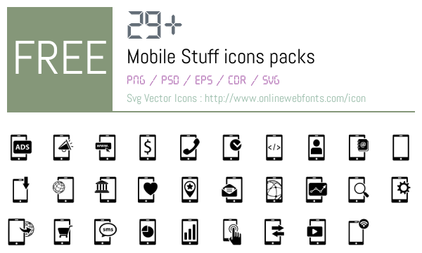 +29 Mobile Stuff Icons Packs Free Downloads - OnlineWebFonts.COM