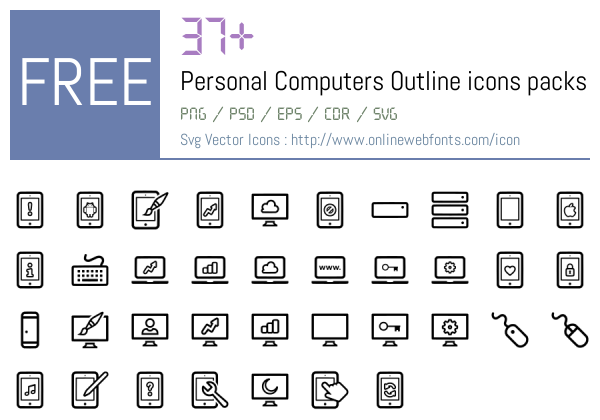 +37 Personal Computers Outline Icons Packs Free Downloads ...