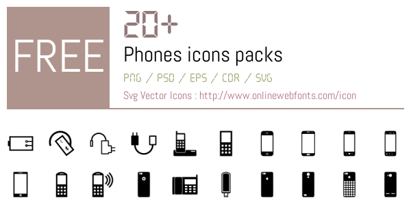 +20 Phones Icons Packs Free Downloads - OnlineWebFonts.COM