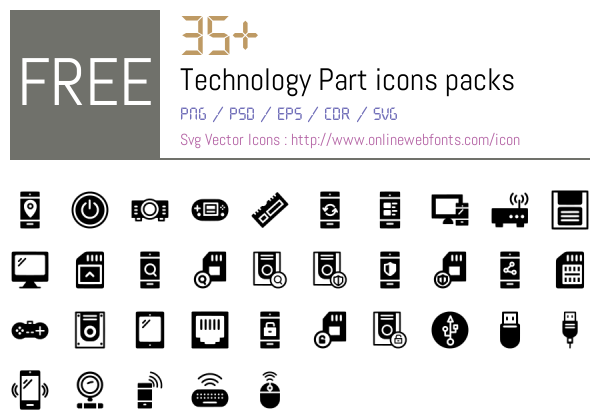 +35 Technology Part Icons Packs Free Downloads - OnlineWebFonts.COM