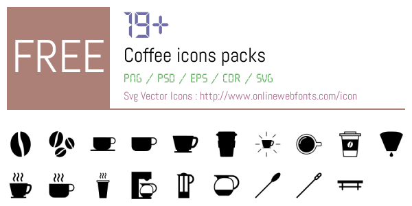 +19 Coffee Icons Packs Free Downloads - OnlineWebFonts.COM