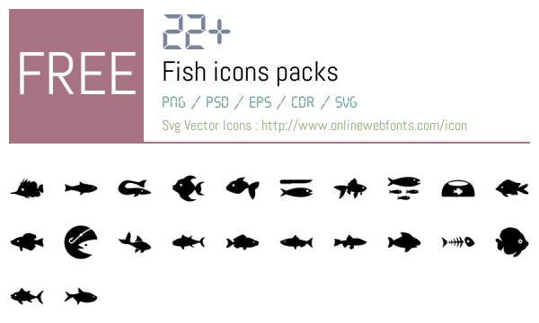 +22 Fish Icons Packs Free Downloads - OnlineWebFonts.COM