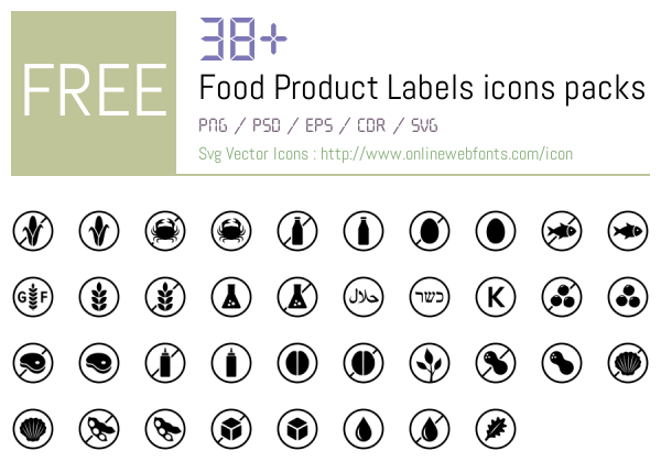 +38 Food Product Labels Icons Packs Free Downloads - OnlineWebFonts.COM