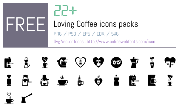 +22 Loving Coffee Icons Packs Free Downloads - OnlineWebFonts.COM