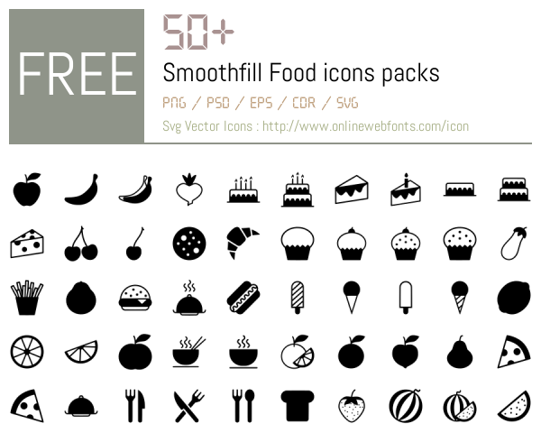 +50 Smoothfill Food Icons Packs Free Downloads - OnlineWebFonts.COM