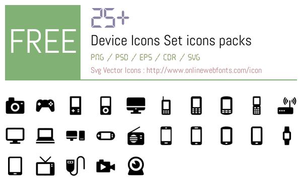 +25 Device Icons Set Icons Packs Free Downloads - OnlineWebFonts.COM