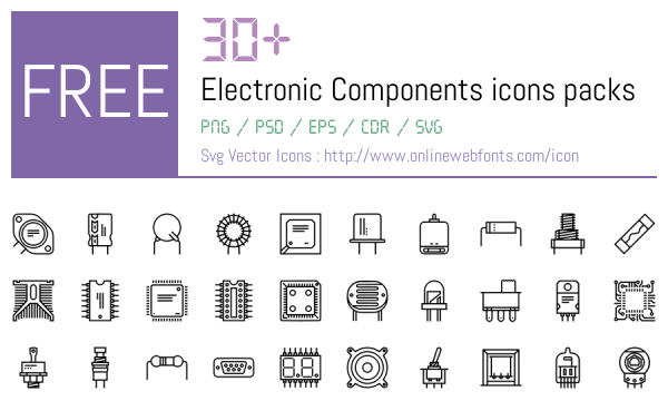 +30 Electronic Components Icons Packs Free Downloads - OnlineWebFonts.COM