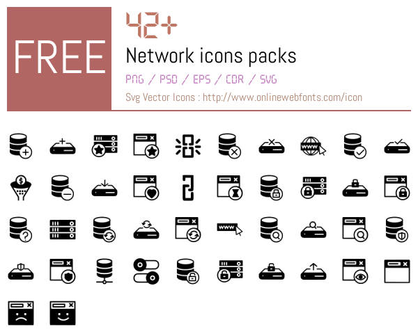 +42 Network Icons Packs Free Downloads - OnlineWebFonts.COM
