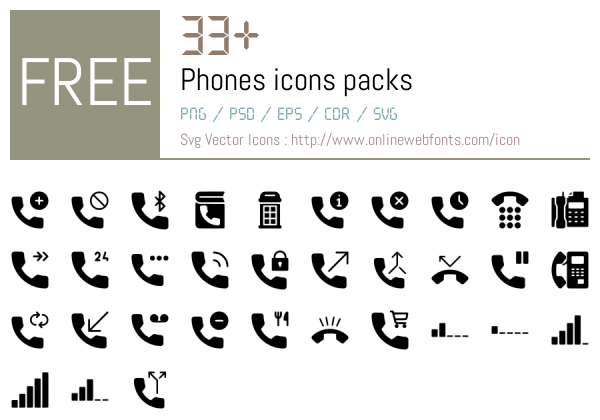+33 Phones Icons Packs Free Downloads - OnlineWebFonts.COM