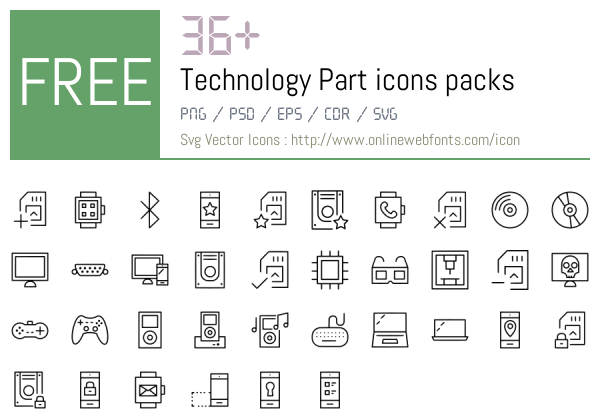 +36 Technology Part Icons Packs Free Downloads - OnlineWebFonts.COM