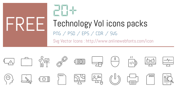 +20 Technology Vol Icons Packs Free Downloads - OnlineWebFonts.COM