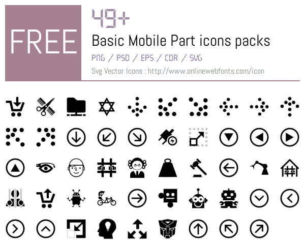 +49 Basic Mobile Part Icons Packs Free Downloads - OnlineWebFonts.COM