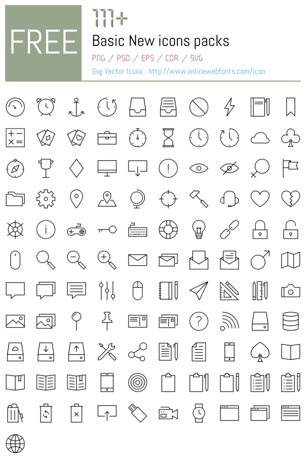 +111 Basic New Icons Packs Free Downloads - OnlineWebFonts.COM