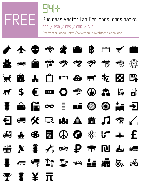 +94 Business Vector Tab Bar Icons Icons Packs Free Downloads ...