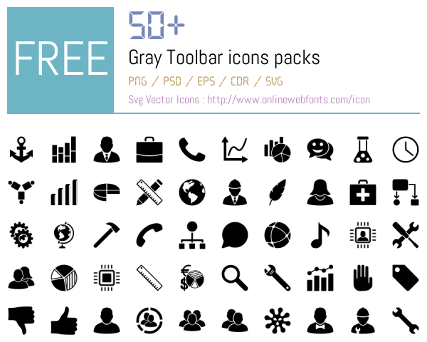 +50 Gray Toolbar Icons Packs Free Downloads - OnlineWebFonts.COM