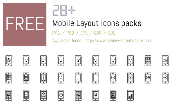 +28 Mobile Layout Icons Packs Free Downloads - OnlineWebFonts.COM