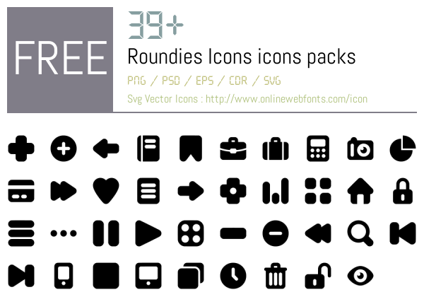 +39 Roundies Icons Icons Packs Free Downloads - OnlineWebFonts.COM