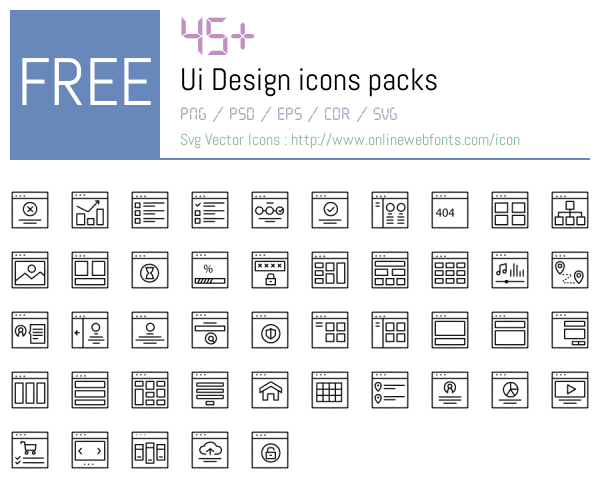 +45 Ui Design Icons Packs Free Downloads - OnlineWebFonts.COM