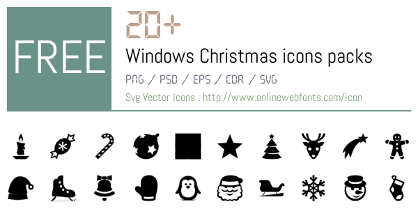 +20 Windows Christmas Icons Packs Free Downloads - OnlineWebFonts.COM