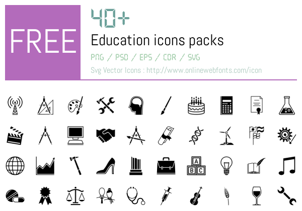 +40 Education Icons Packs Free Downloads - OnlineWebFonts.COM