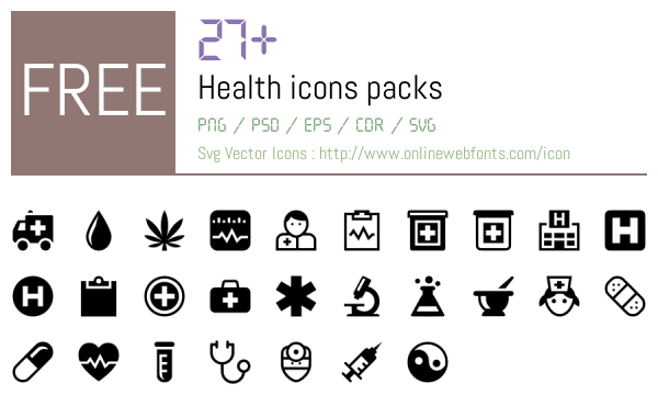+27 Health Icons Packs Free Downloads - OnlineWebFonts.COM