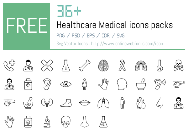 +36 Healthcare Medical Icons Packs Free Downloads - OnlineWebFonts.COM
