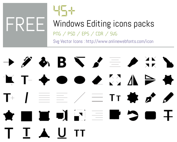 +45 Windows Editing Icons Packs Free Downloads - OnlineWebFonts.COM