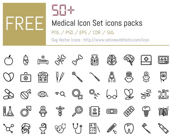 +50 Medical Icon Set Icons Packs Free Downloads - OnlineWebFonts.COM
