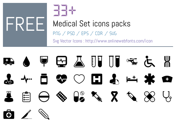 +33 Medical Set Icons Packs Free Downloads - OnlineWebFonts.COM