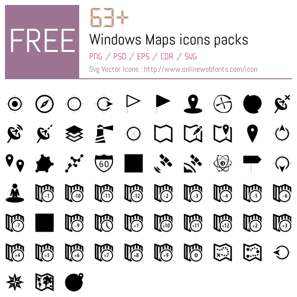 +63 Windows Maps Icons Packs Free Downloads - OnlineWebFonts.COM