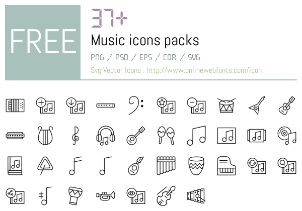 +37 Music Icons Packs Free Downloads - OnlineWebFonts.COM