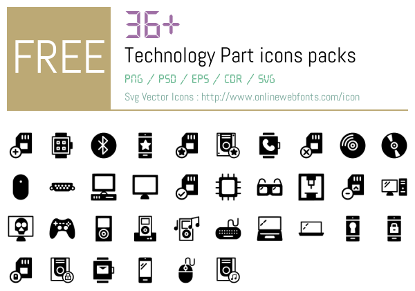 +36 Technology Part Icons Packs Free Downloads - OnlineWebFonts.COM
