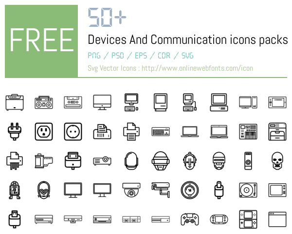 +50 Devices And Communication Icons Packs Free Downloads ...