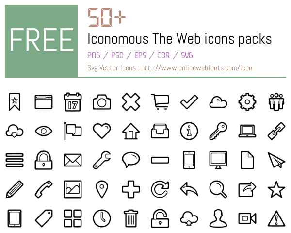 +50 Iconomous The Web Icons Packs Free Downloads - OnlineWebFonts.COM