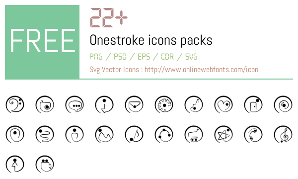 +22 Onestroke Icons Packs Free Downloads - OnlineWebFonts.COM