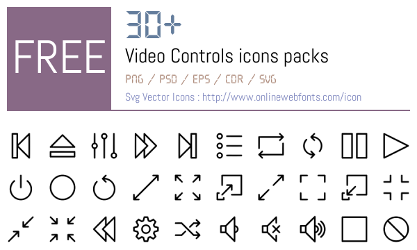 +30 Video Controls Icons Packs Free Downloads - OnlineWebFonts.COM