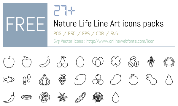+27 Nature Life Line Art Icons Packs Free Downloads - OnlineWebFonts.COM