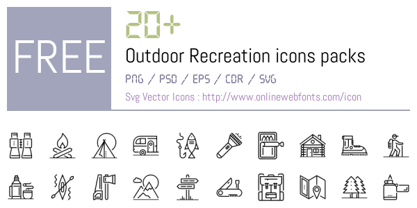 +20 Outdoor Recreation Icons Packs Free Downloads - OnlineWebFonts.COM