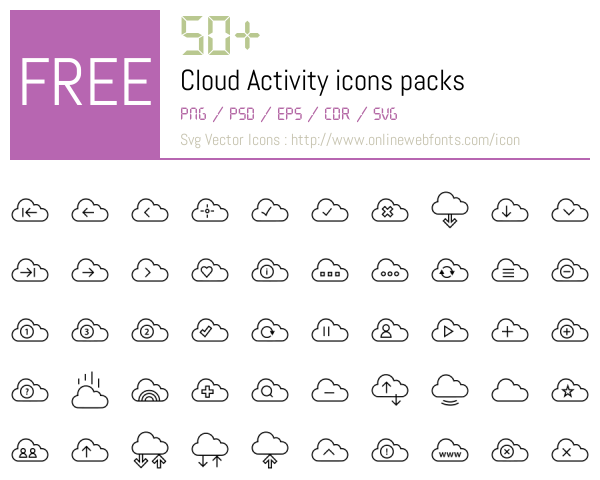 +50 Cloud Activity Icons Packs Free Downloads - OnlineWebFonts.COM