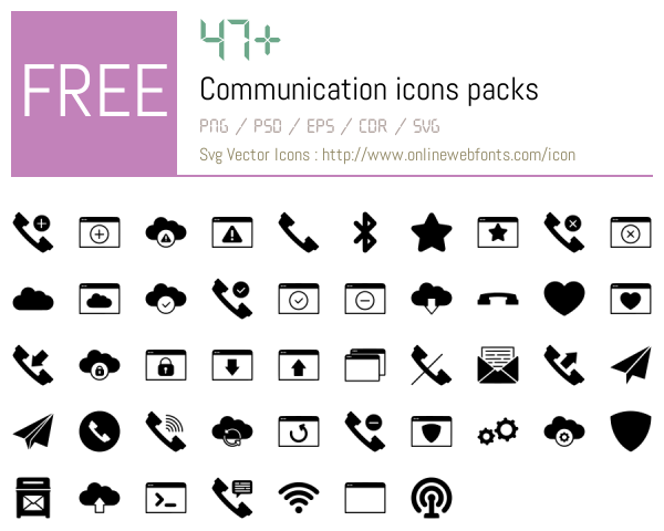 +47 Communication Icons Packs Free Downloads - OnlineWebFonts.COM