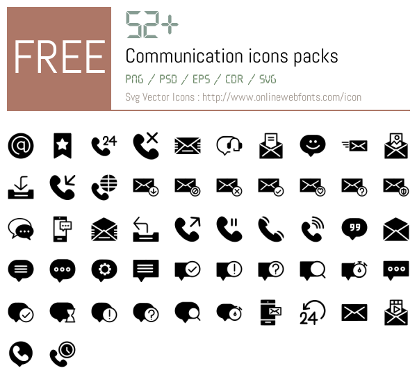 +52 Communication Icons Packs Free Downloads - OnlineWebFonts.COM