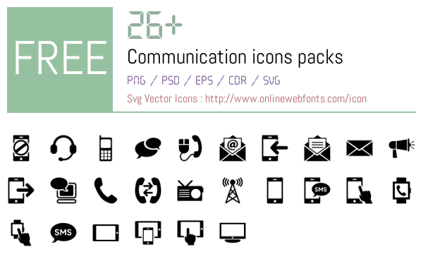 +26 Communication Icons Packs Free Downloads - OnlineWebFonts.COM