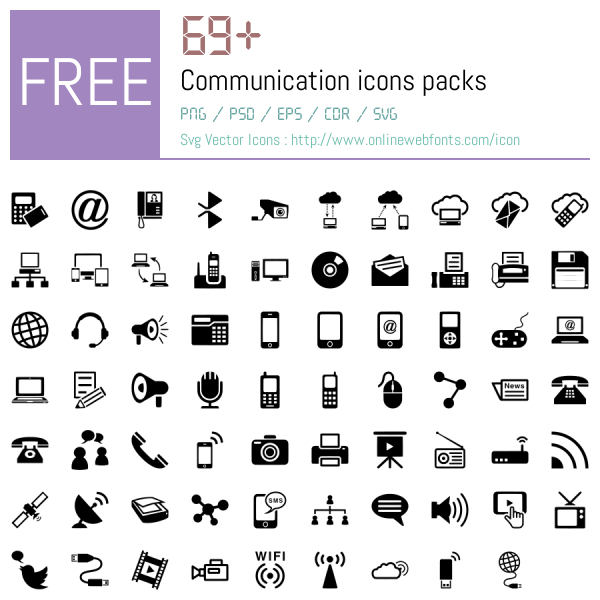 +69 Communication Icons Packs Free Downloads - OnlineWebFonts.COM