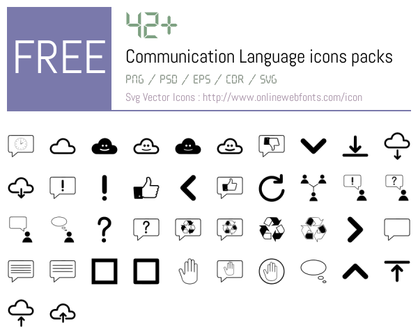 +42 Communication Language Icons Packs Free Downloads - OnlineWebFonts.COM