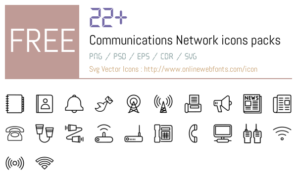 +22 Communications Network Icons Packs Free Downloads - OnlineWebFonts.COM