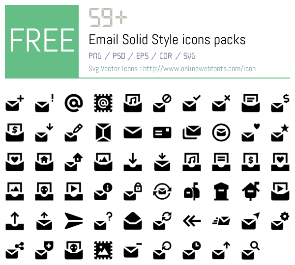 +59 Email Solid Style Icons Packs Free Downloads - OnlineWebFonts.COM