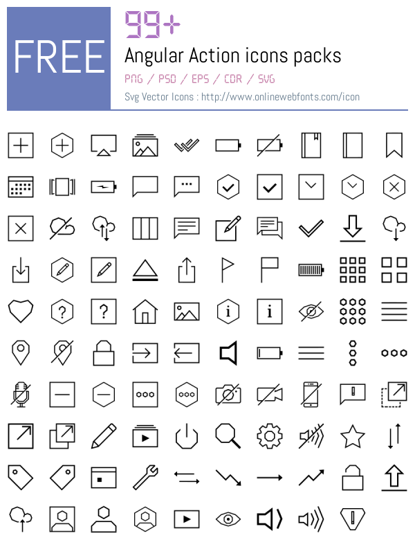 +99 Angular Action Icons Packs Free Downloads - OnlineWebFonts.COM